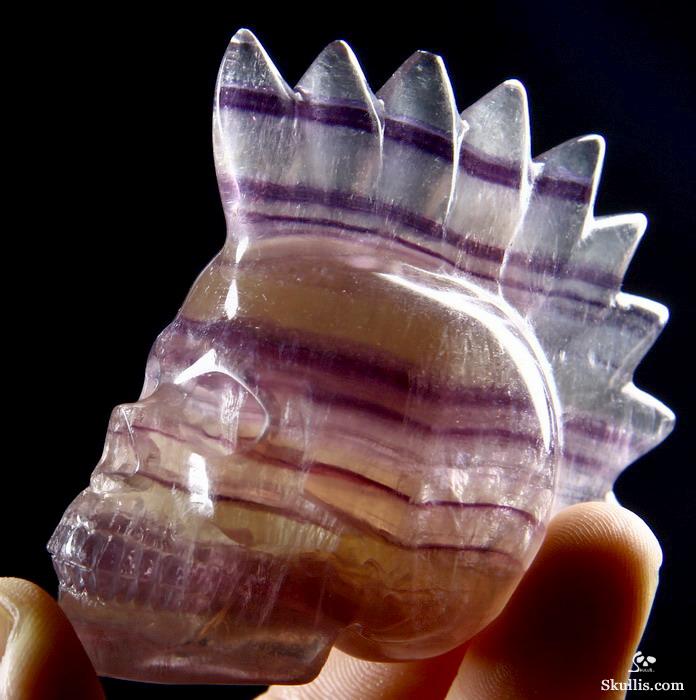 Nice 2.8" Fluorite Carved Crystal Punk Skull - Skullis Gemstone ...