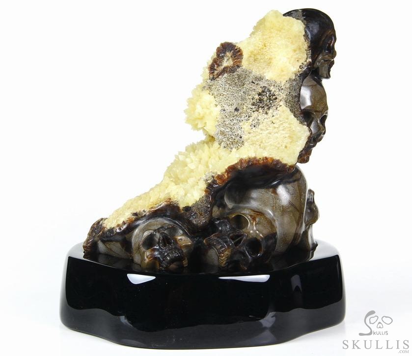 Nice Druse Huge 5.2" Dragon Septarian Stone Carved Crystal Skulls ...