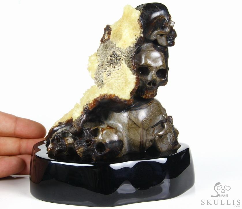 Nice Druse Huge 5.2" Dragon Septarian Stone Carved Crystal Skulls ...