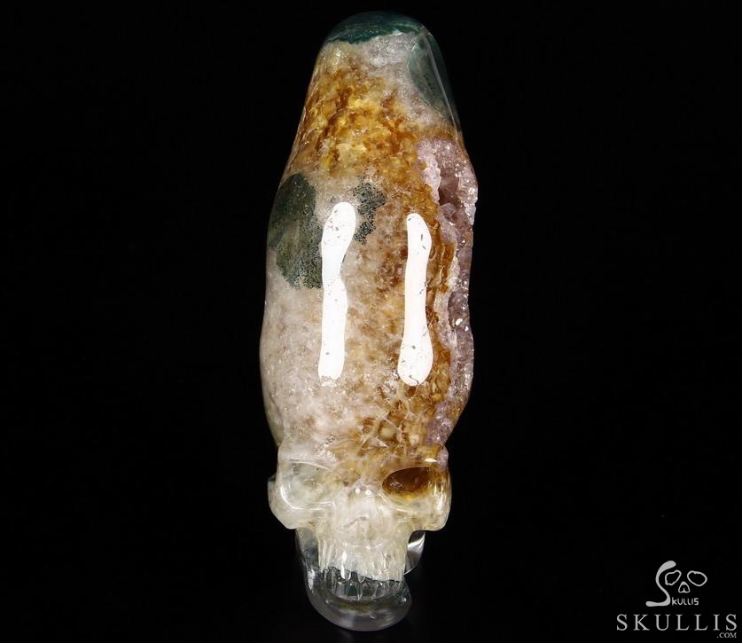 Nice 4.9" Amethyst Geode Carved Crystal Incan Skull Sculpture - Skullis ...