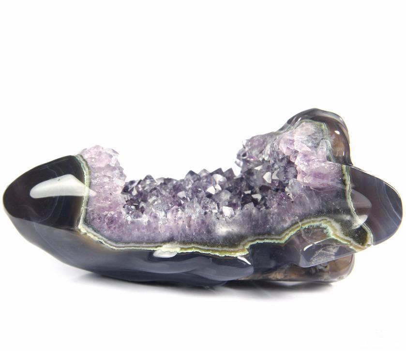 Huge 5.0" Amethyst Geode Agate Carved Elongated Mayan Alien Crystal ...