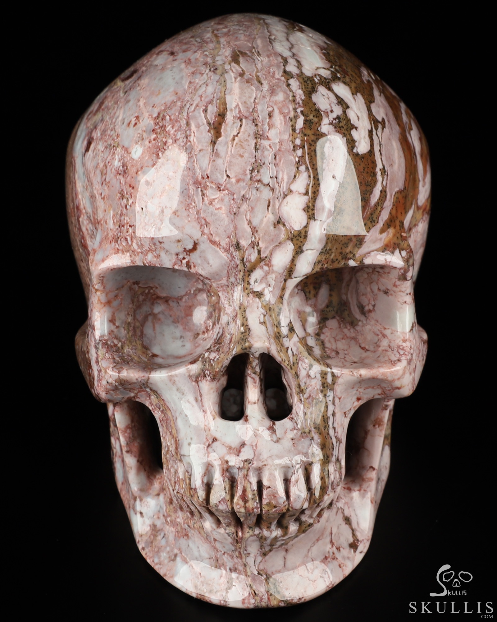 5.1" Australia Zebra Jasper Hand Carved Crystal Skull, Super Realistic ...
