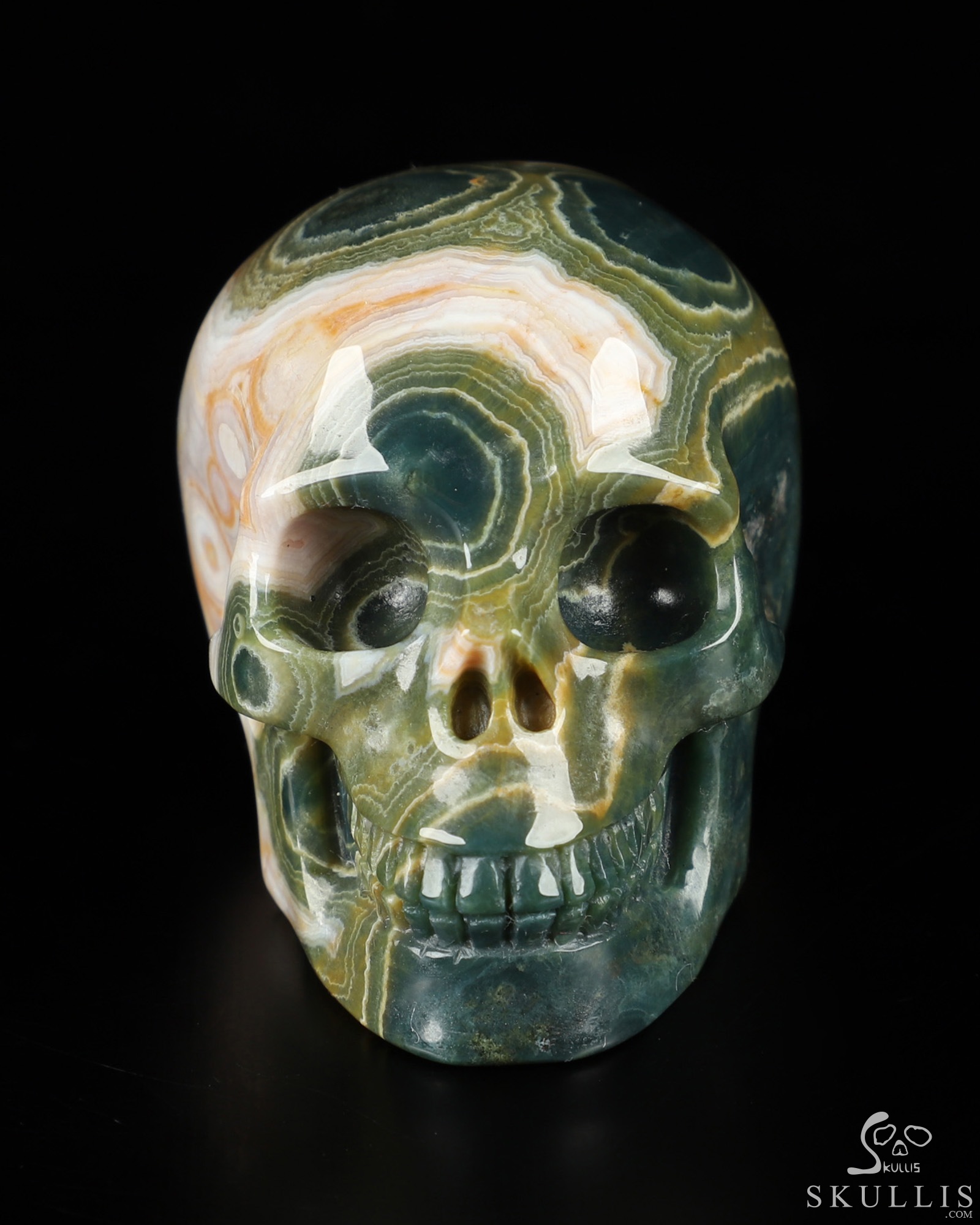 2.0" Ocean Jasper Hand Carved Crystal Skull, Realistic, Crystal Healing ...