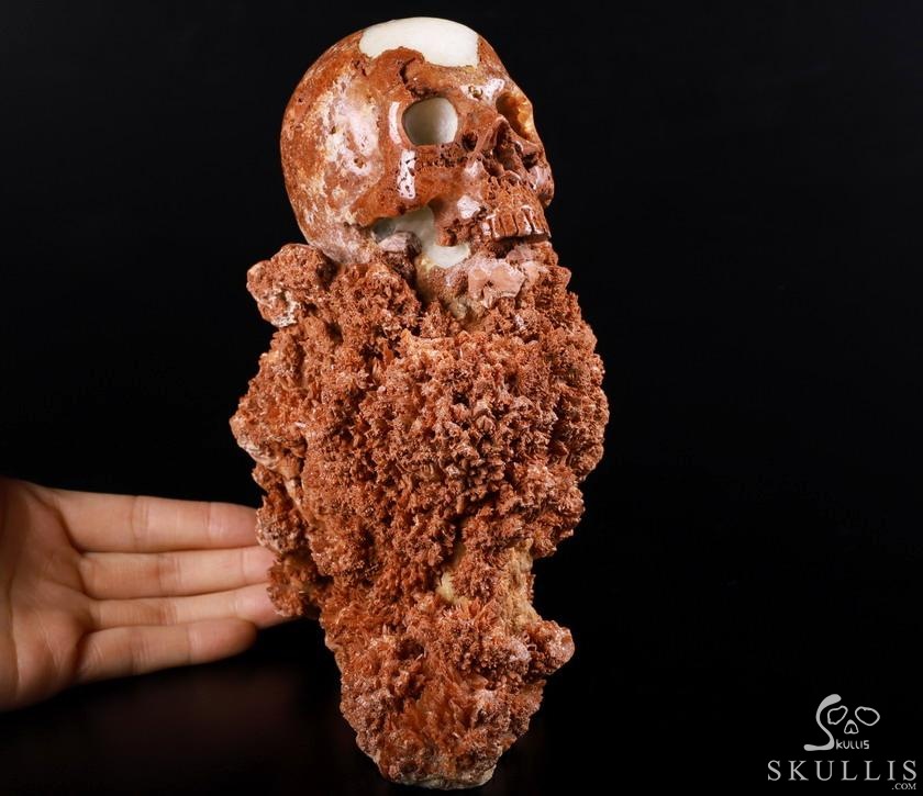 7.6" Stalactite Hand Carved Crystal Skull Fine Art Sculpture, Crystal ...