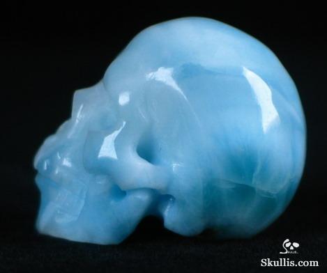 Best Quality Gemstone 0.9" Larimar Carved Crystal Skull, Realistic ...