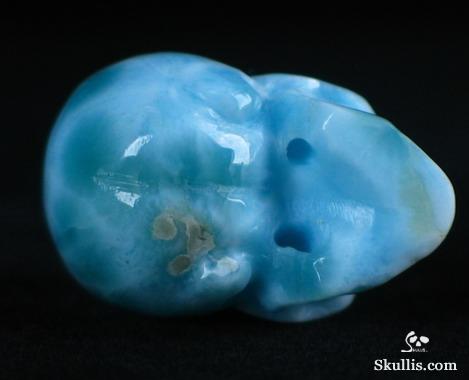Best Quality Gemstone 0.9" Larimar Carved Crystal Skull, Realistic ...