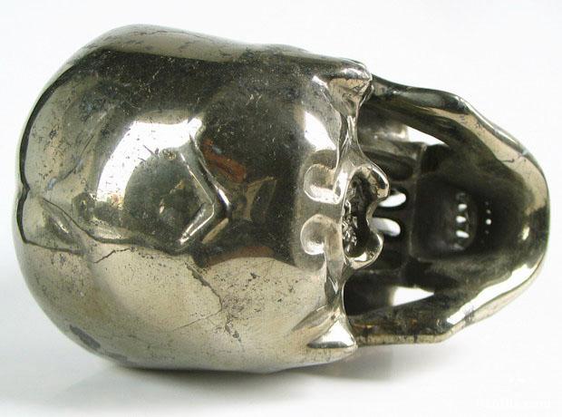 Perfect Metalic luster, Huge 5.2" Pyrite Carved Crystal Skull ...