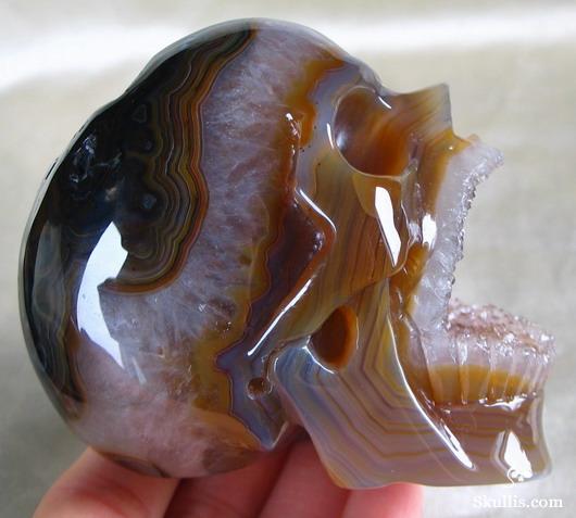 Recommend, Unique Large 3.3" Agate Carved Crystal Singing Skull ...
