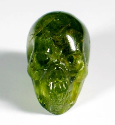 1.1" Green Garnet Carved Crystal Skull, Gemstone - Skullis Gemstone ...