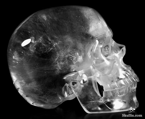 Huge 4.9" Quartz Rock Crystal Carved Crystal Skull, Super Realistic ...
