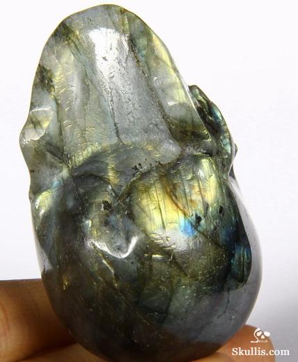 2.6" Labradorite Carved Crystal Skull, Realistic - Skullis Gemstone ...