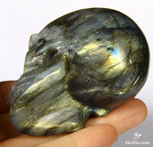 2.6" Labradorite Carved Crystal Skull, Realistic - Skullis Gemstone ...