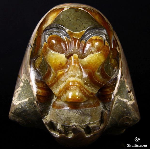 AMAZING FLASH HUGE GEODE 5.4" Ammonite Fossil Carved Crystal Alien ...