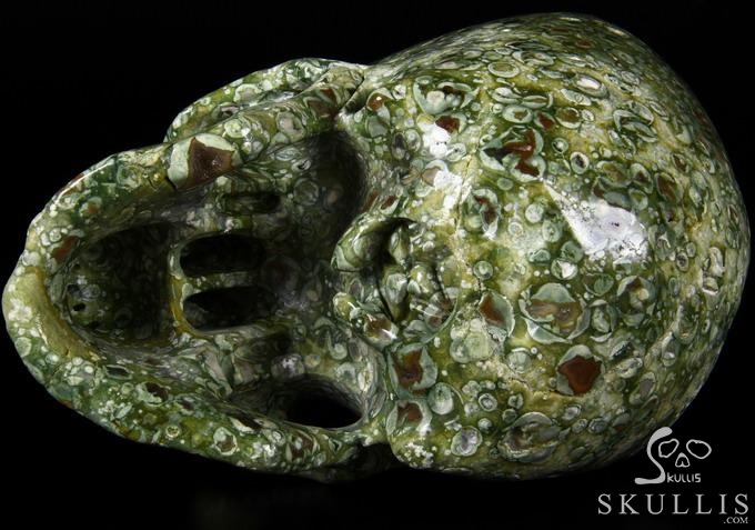 Lifesized 7.2" Rainforest Jasper Carved Crystal Skull, Super Realistic ...