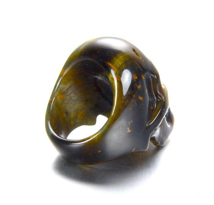 Amazing Flash Gemstone Size 8, Blue & Gold Tiger Eye Carved Crystal ...