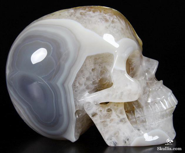 Unique Geode Huge 5.2" Agate Carved Crystal Skull - Skullis Gemstone ...