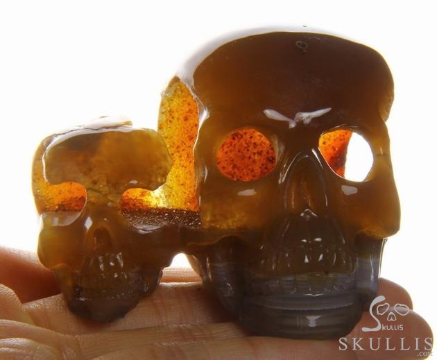 Unique Geode 2.8" Red Agate Carved Crystal Skulls - Skullis Gemstone ...