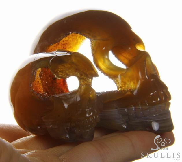 Unique Geode 2.8" Red Agate Carved Crystal Skulls - Skullis Gemstone ...