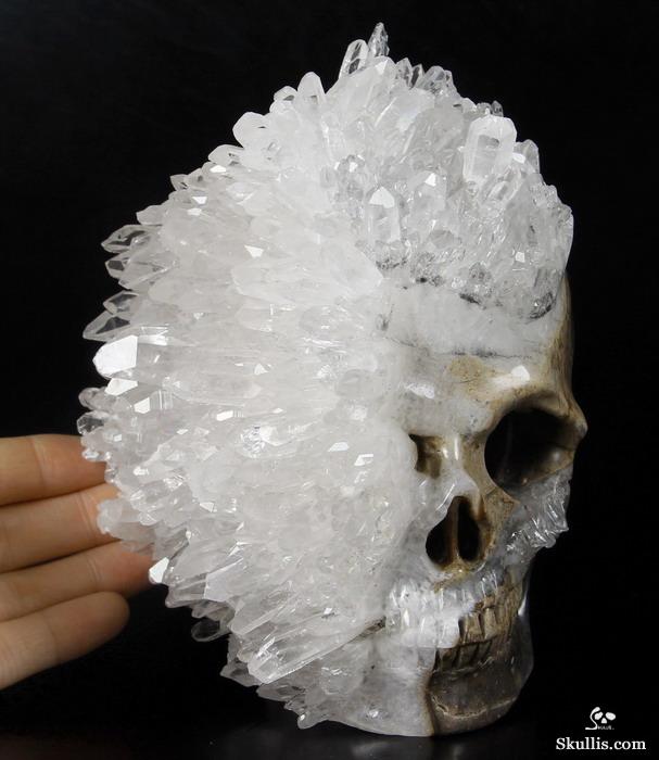 Unique Huge 5.8" Quartz Druse Carved Crystal Skull - Skullis Gemstone ...
