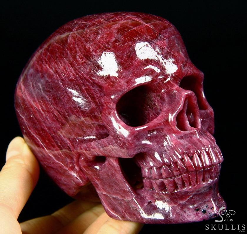 AMAZING Gemstone Huge 4.1" Ruby Carved Crystal Skull, Super Realistic ...