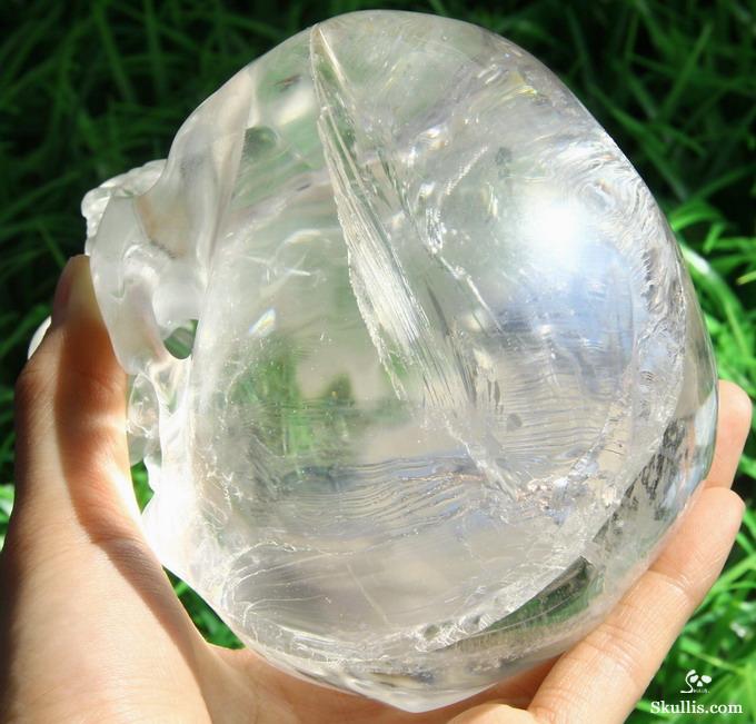 Clear Huge 5.1" Quartz Rock Crystal Carved Crystal Skull, Super ...