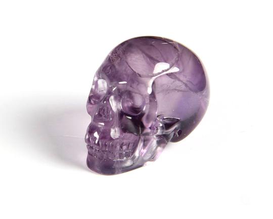 Gemstone Tiny 0.9" Amethyst Carved Crystal Skull, Realistic - Skullis ...