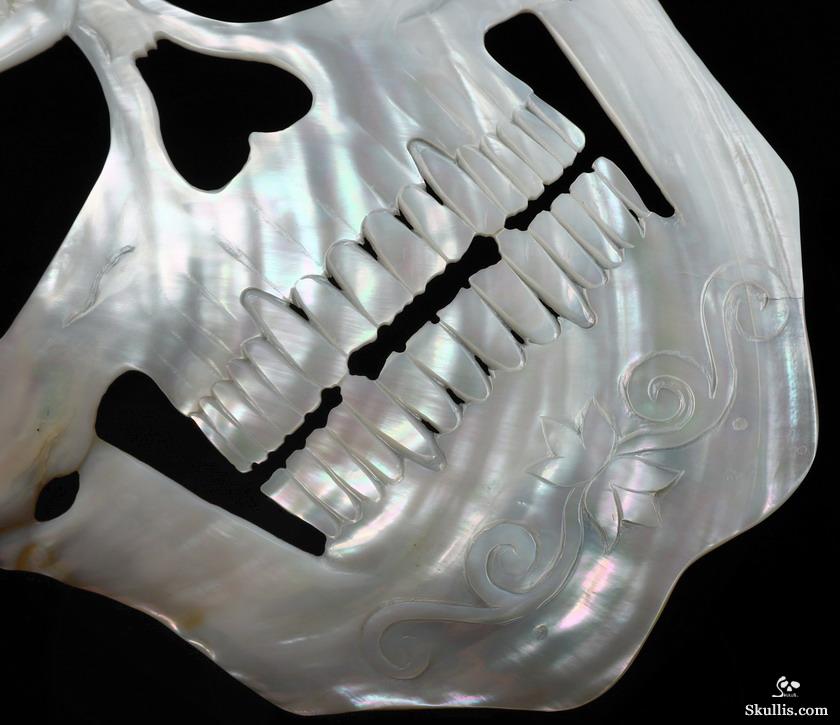 8.8" Shell Carved Skull Mask - Skullis Gemstone & Crystal Skulls