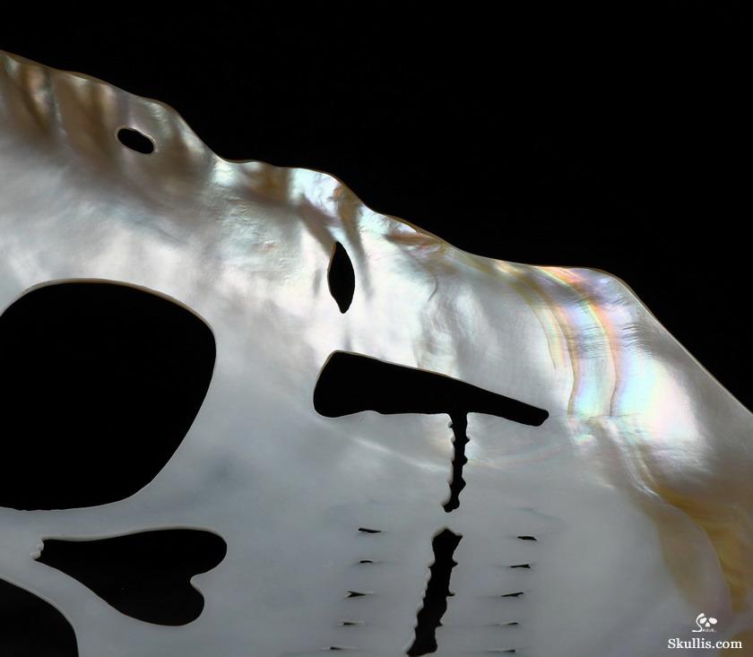 8.8" Shell Carved Skull Mask - Skullis Gemstone & Crystal Skulls