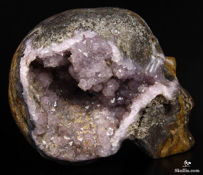 Huge 7.4" Amethyst Geode Carved Crystal Skull - Skullis Gemstone ...