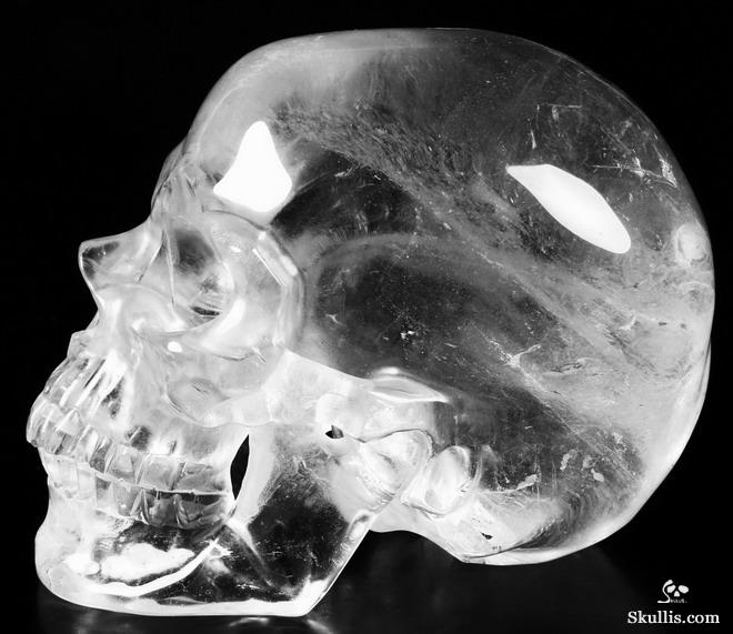 Lifesized 6.7" Quartz Rock Crystal Carved Crystal Skull, Super ...