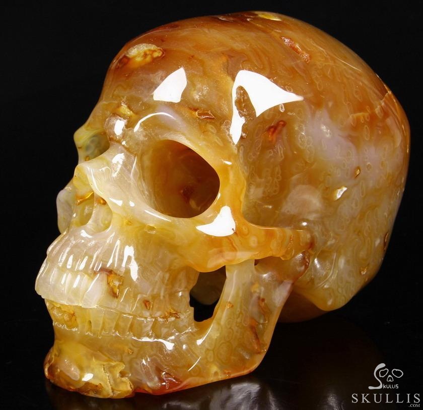 Awesome Rare Gemstone Lifesized 7.9" Agate Carved Crystal Skull ...