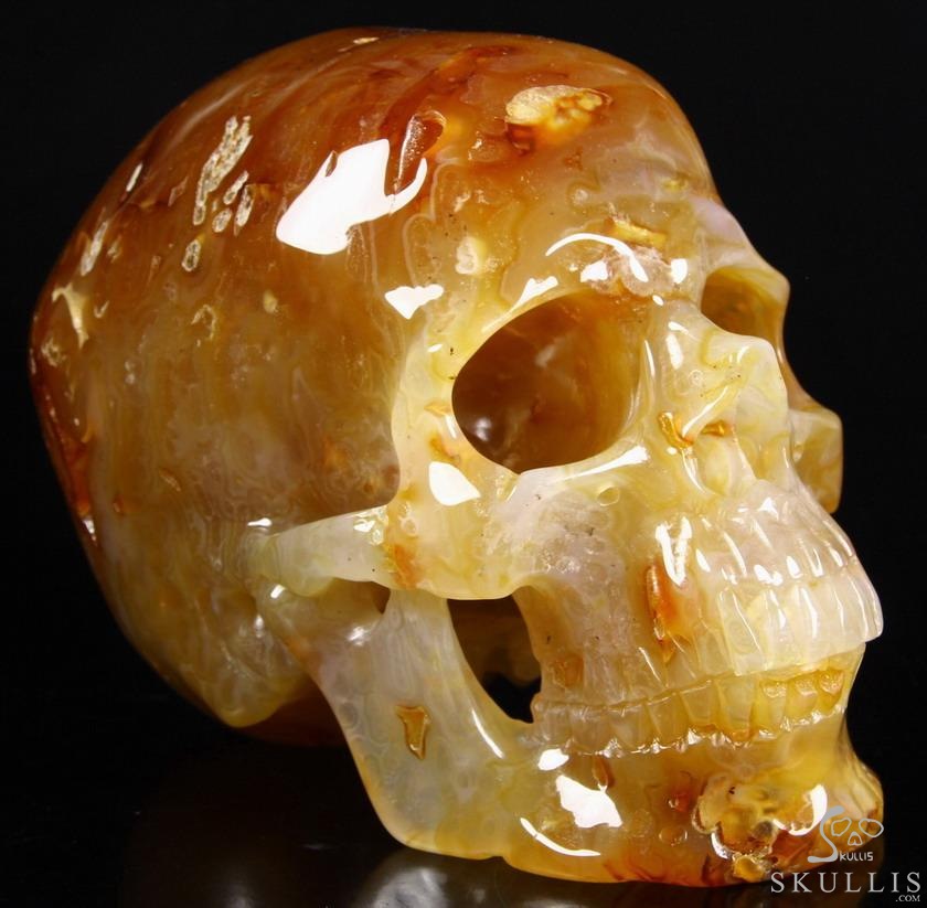 Awesome Rare Gemstone Lifesized 7.9" Agate Carved Crystal Skull ...