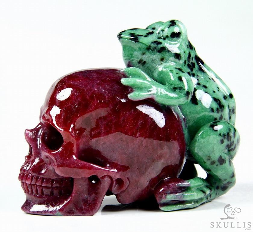Awesome Nice Gemstone Huge 3.5" Ruby Zoisite Carved Crystal Skull ...
