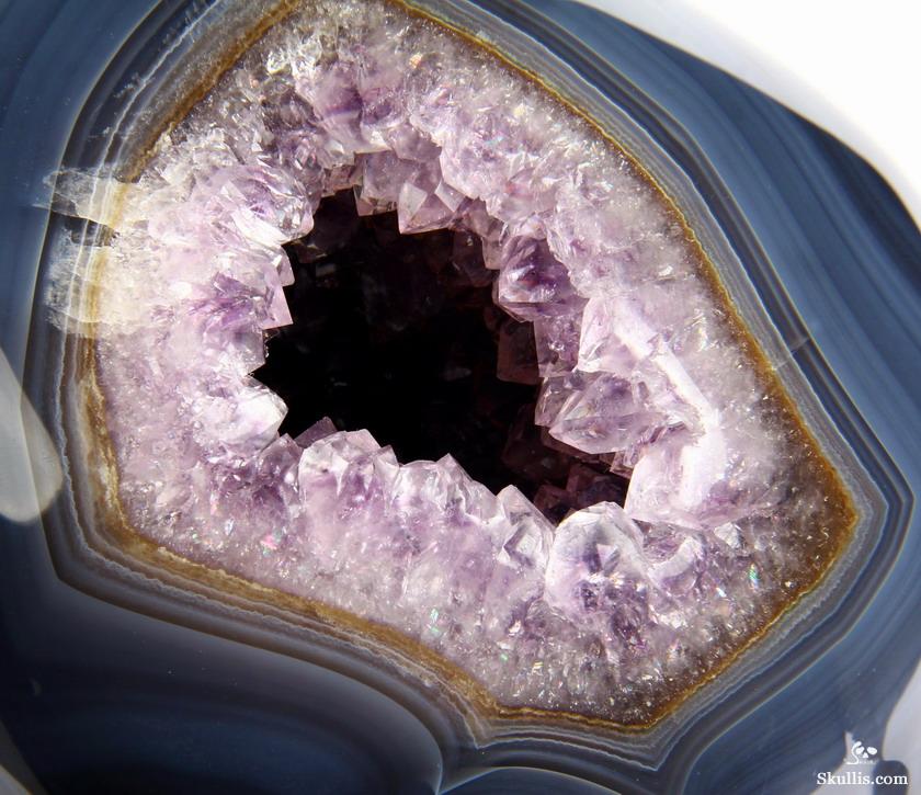 Unique Huge 5.7" Amethyst Geode Agate Carved Crystal Geode Skull, Super ...