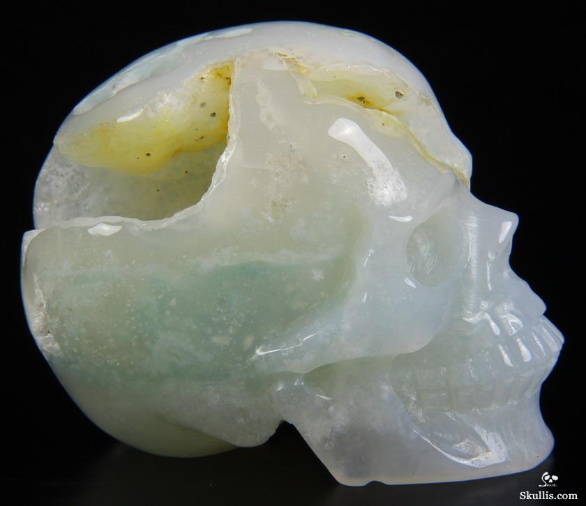 Unique 2.4" Agate Geode Carved Crystal Geode Skull - Skullis Gemstone ...
