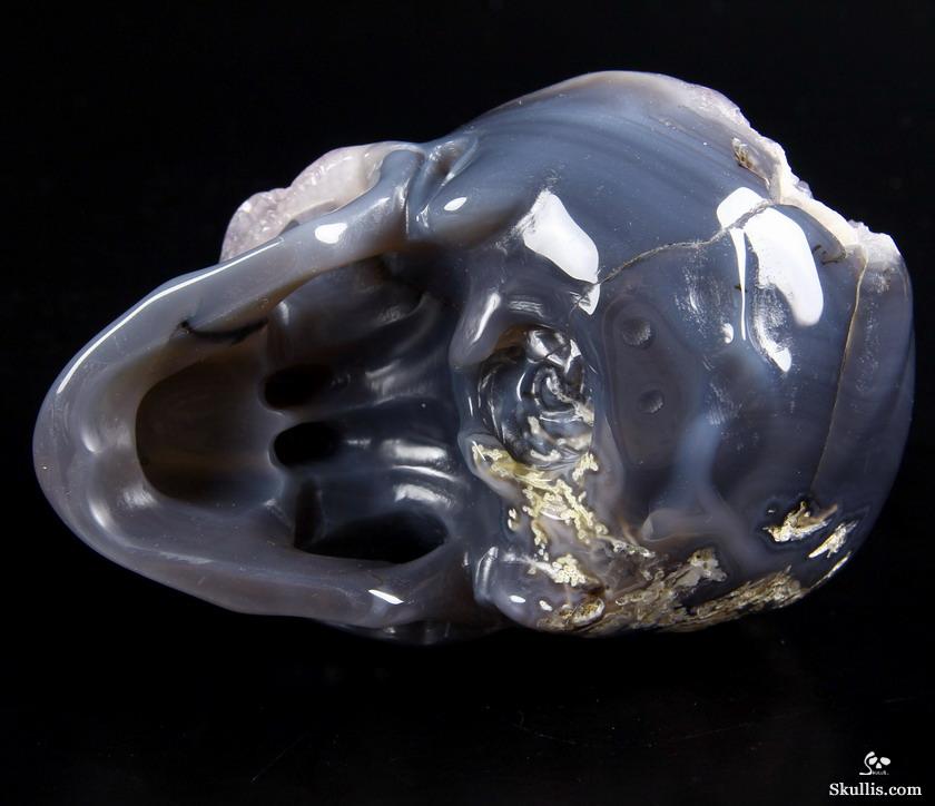 Nice Huge 5.1" Amethyst Geode Agate Carved Crystal Skull - Skullis ...