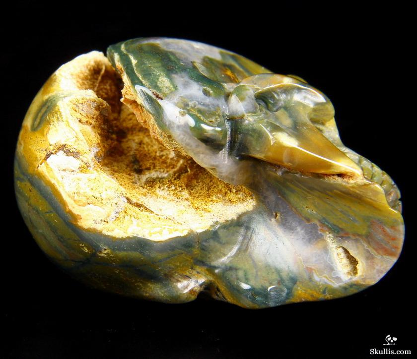 Gemstone 2.4" Ocean Jasper Carved Crystal Skull, Realistic - Skullis ...