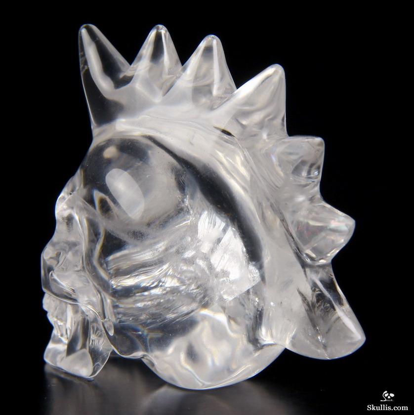 Rainbow Clear 2.6" Quartz Rock Crystal Carved Crystal Punk Skull ...