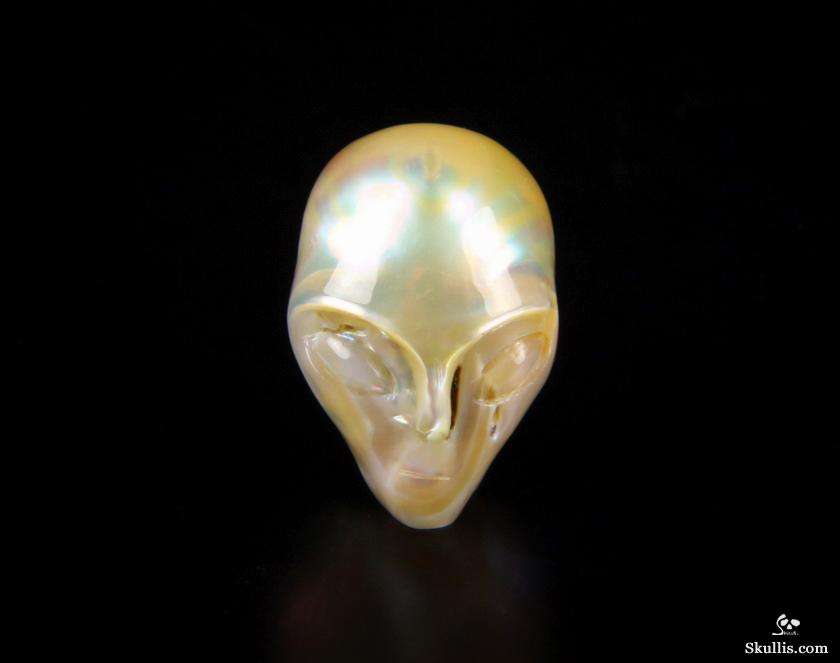 Gemstone 0.7" Pearl Carved Crystal Star Being Female Alien Skull ...