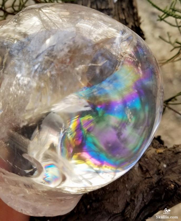 Clear Huge 3.9" Quartz Rock Crystal Carved Crystal Alien Skull with ...