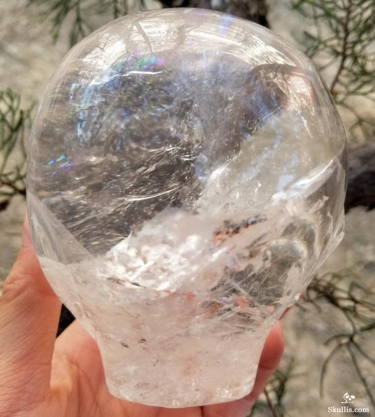 Clear Huge 3.9" Quartz Rock Crystal Carved Crystal Alien Skull with ...