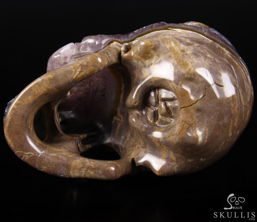 Amethyst Geode Lifesized 7.6" Dinosaur Egg Agate Carved Crystal Skull ...