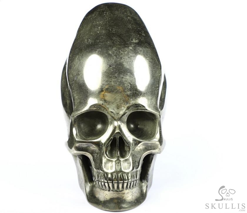 4.1" Pyrite Carved Crystal Incan Skull, Crystal Healing - Skullis ...
