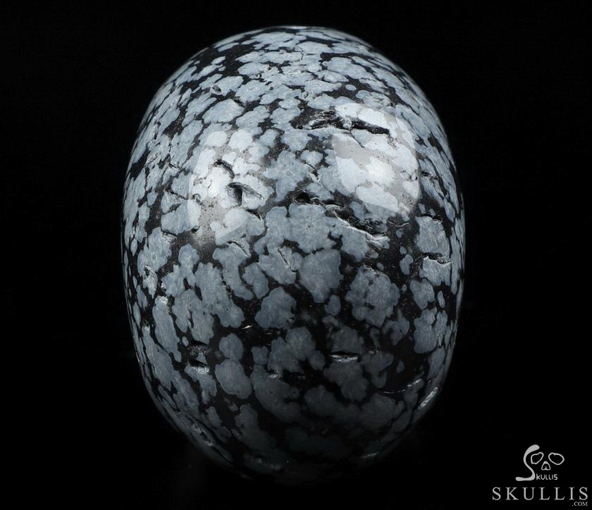 2.0" Snowflake Obsidian Carved Crystal Skull, Realistic, Crystal ...