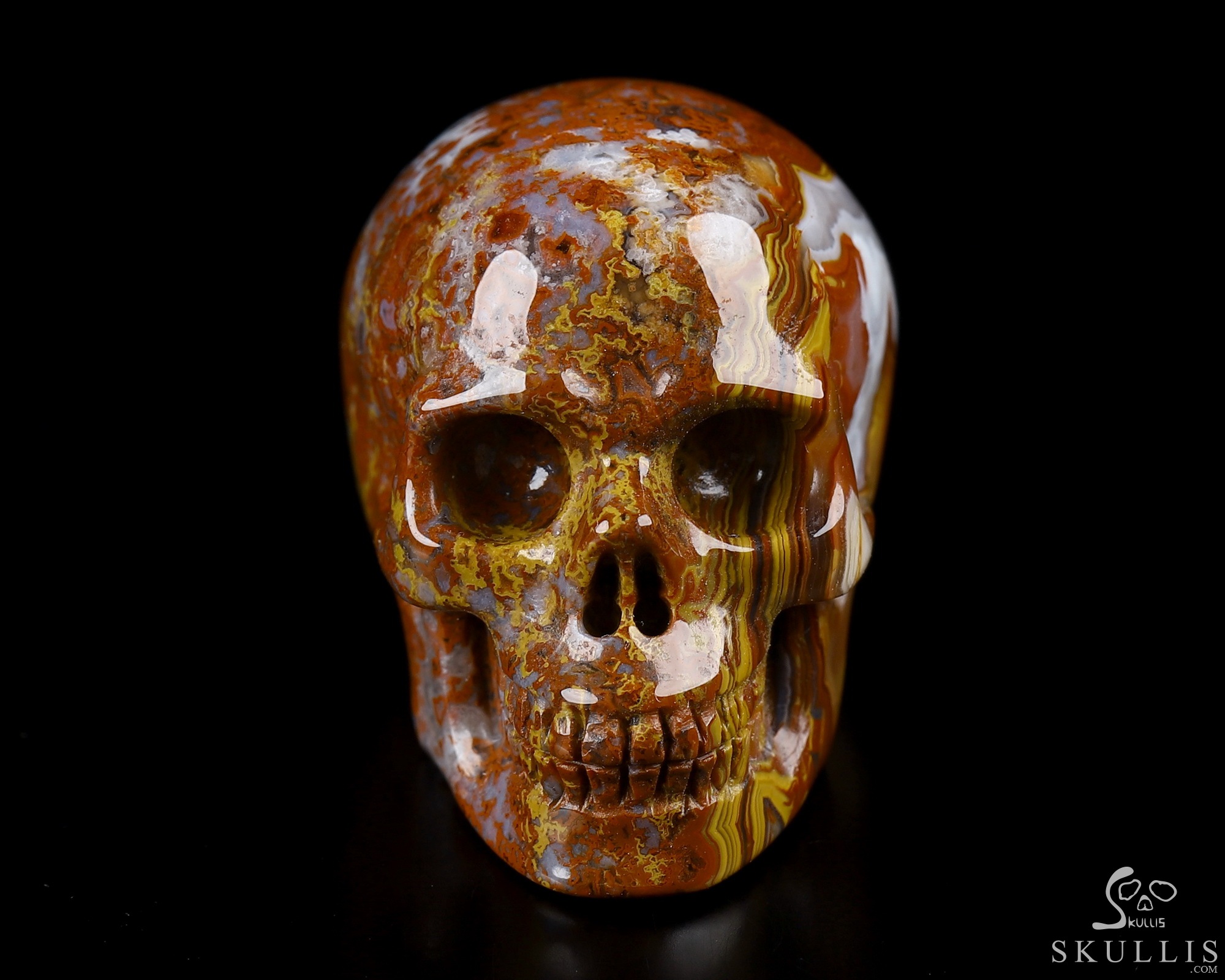 1.1" Empire Red Agate Carved Crystal Skull,Realistic, Crystal Healing ...