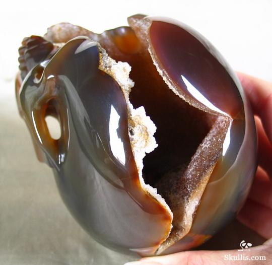 Rare, Huge 4.9" Inches Red Agate Geode Carved Crystal Skull, Realistic ...