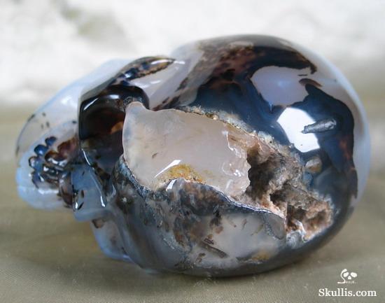 Geode Pretty 3.8" Agate Carved Crystal Skull Realistic - Skullis ...