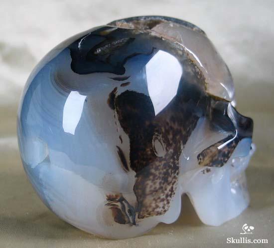 Geode Pretty 3.8" Agate Carved Crystal Skull Realistic - Skullis ...