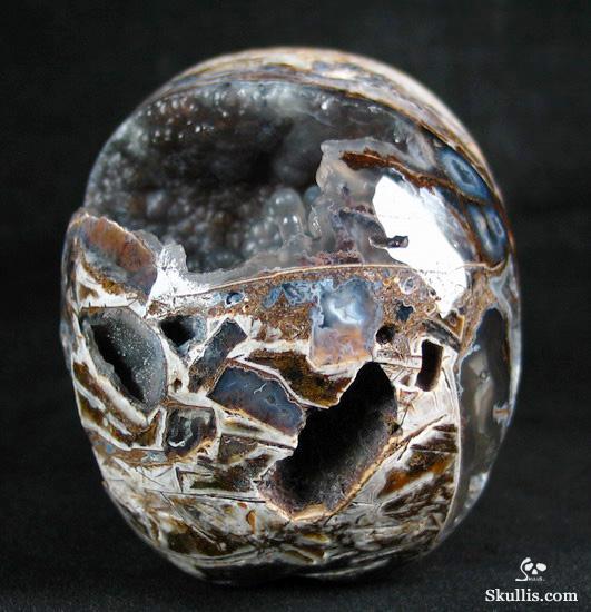 Stunning Geode, Huge 4.6" Tree Leaves Agate Carved Crystal Skull ...