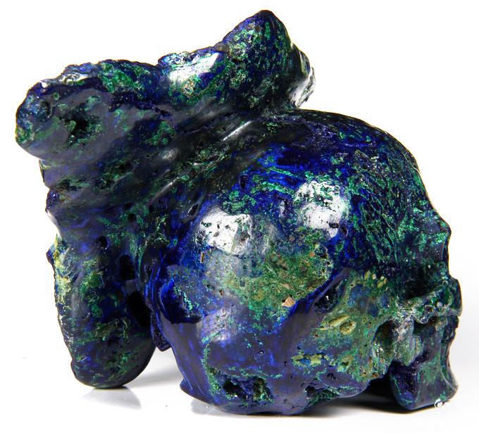AMAZING UNIQUE Druse Huge 4.5" Azurite & malachite Carved Crystal Skull ...